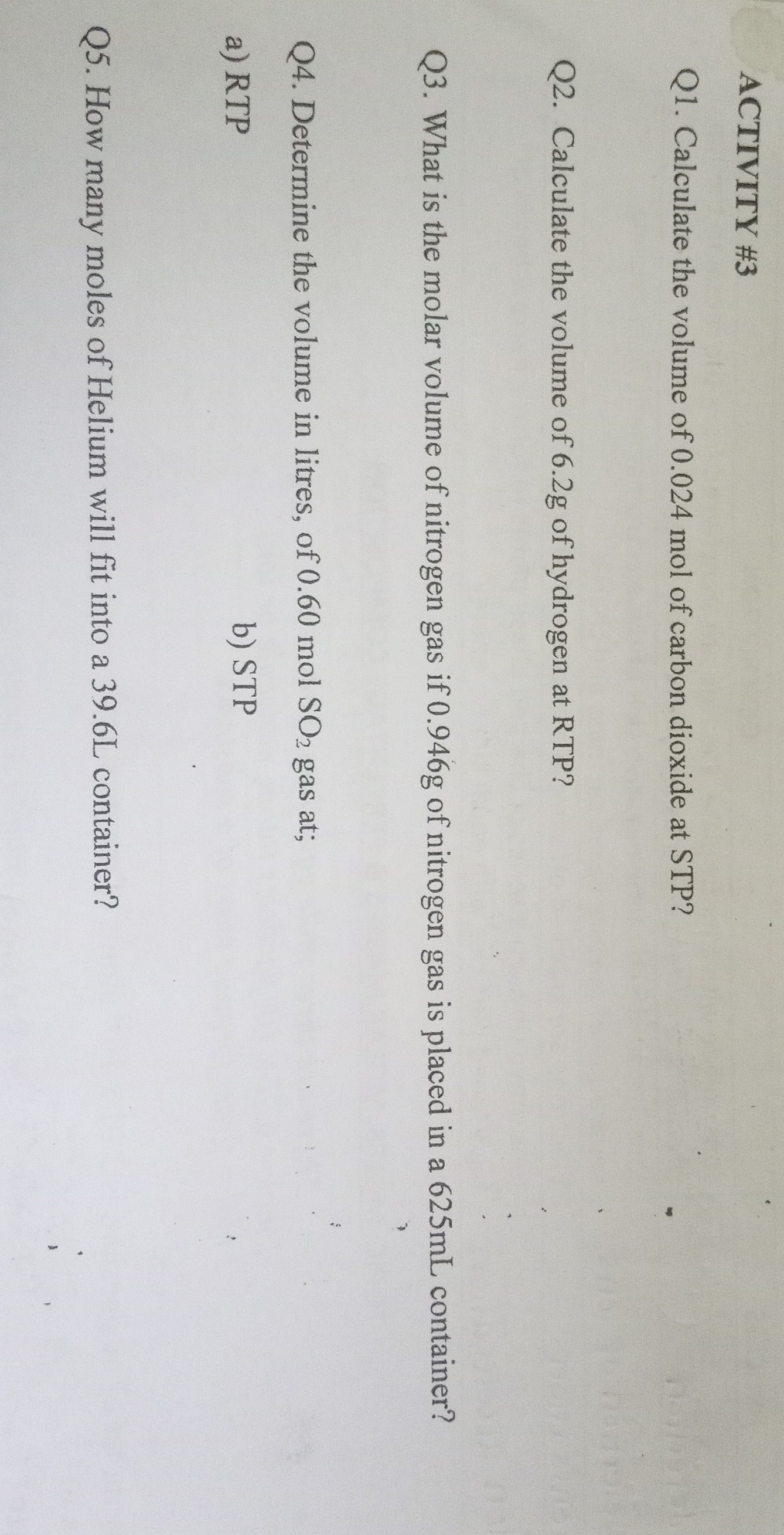 activity 3 q1 calculate the volume of 0024 mol of carbon dioxide at stp ...