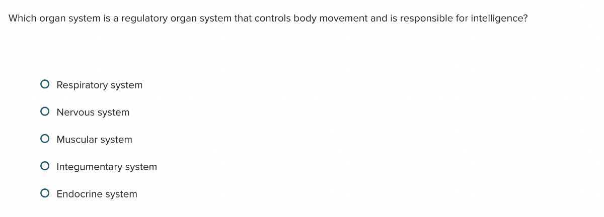 which organ system is a regulatory organ system that controls body ...