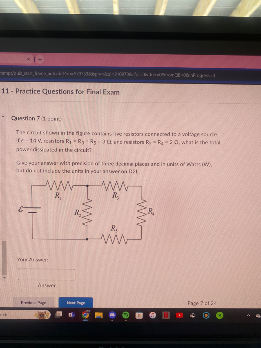 [GET ANSWER] 11 - Practice Questions for Final Exam Question 7 (1 point) The circuit shown in ...