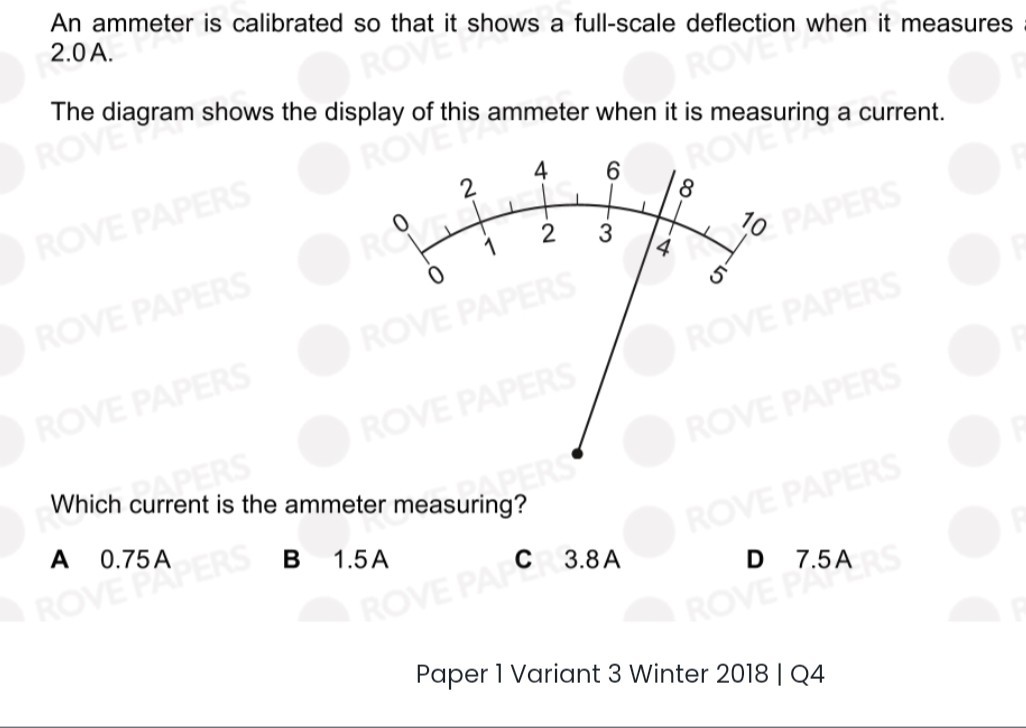 An ammeter is calibrated so that it shows a full-scale deflection when ...