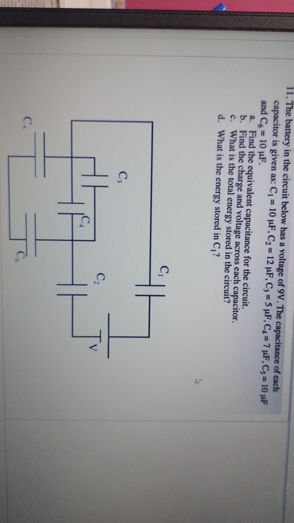 11 the battery in the circuit below has a voltage of 9 v the ...