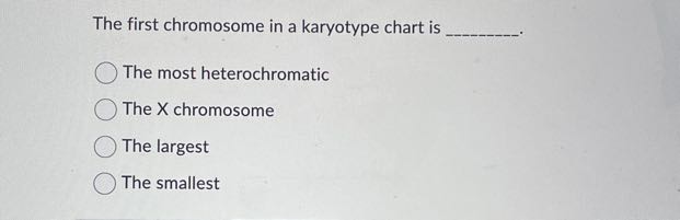 The first chromosome in a karyotype chart is The most heterochromatic ...