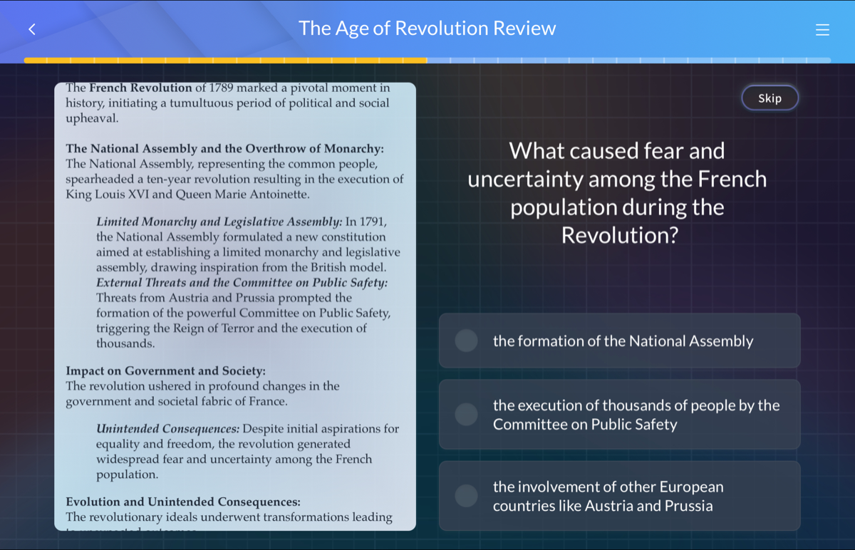 SOLVED: The Age of Revolution Review The French Revolution of 1789 ...