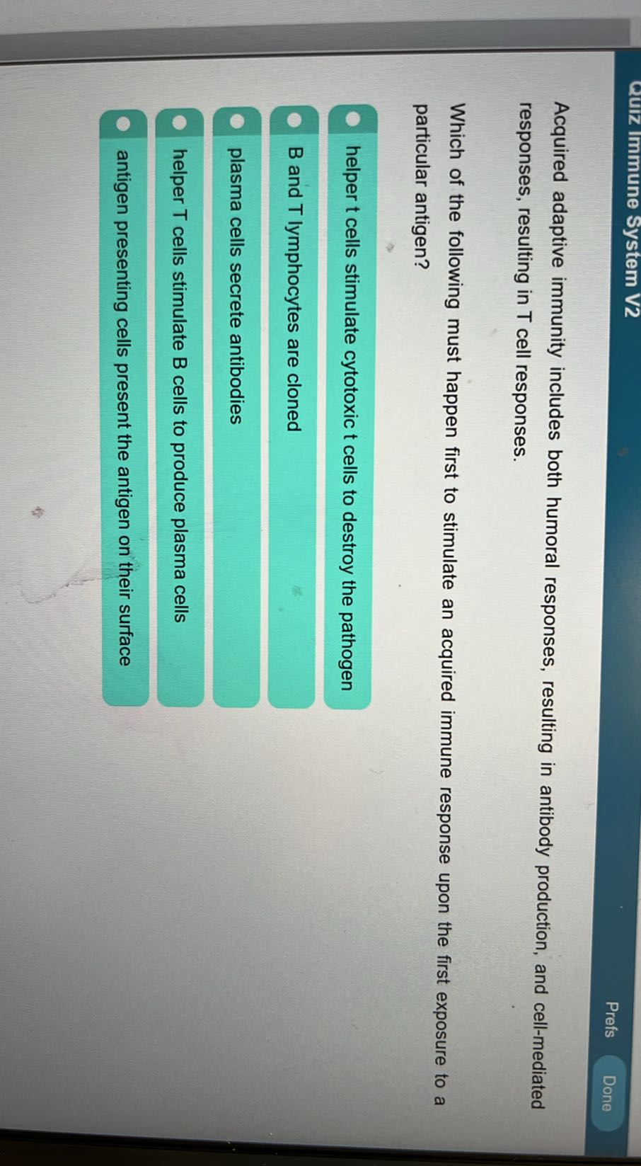Quiz Immune System V2 Prefs Done Acquired adaptive immunity includes ...