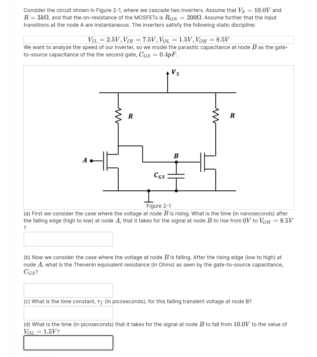 SOLVED: Consider the circuit shown in Figure 2-1, where we cascade two ...