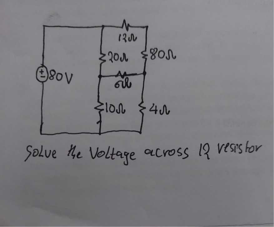 Solve the Voltage across 12 resistor