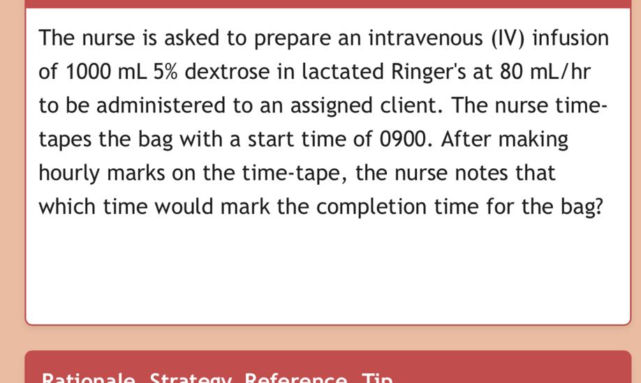 The nurse is asked to prepare an intravenous (IV) infusion of 1000 mL 5 ...