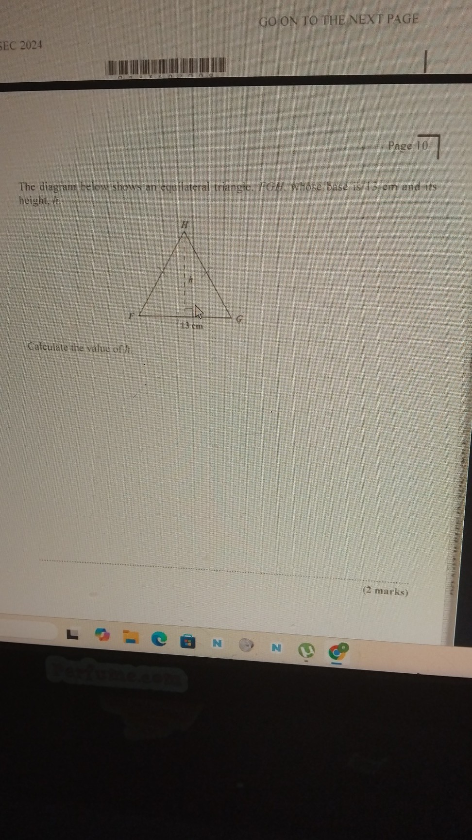 GO ON TO THE NEXT PAGE EC 2024 Page 10 The diagram below shows an ...