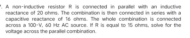 A non-inductive resistor R is connected in parallel with an inductive ...