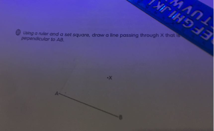 (3) Using a ruler and a set square, draw a line passing through X that ...