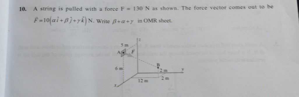 10. A string is pulled with a force F=130 N as shown. The...