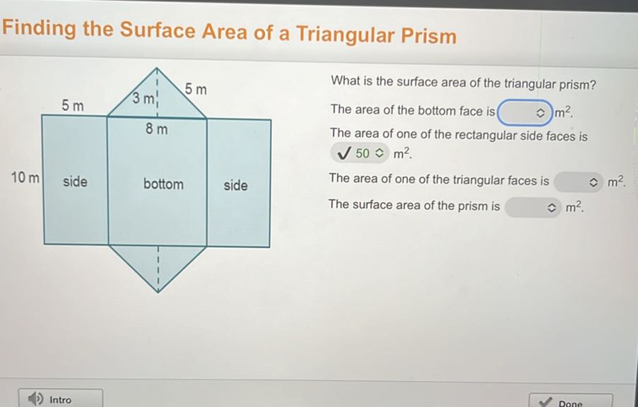 Finding the Surface Area of a Triangular Prism What is the surface area ...