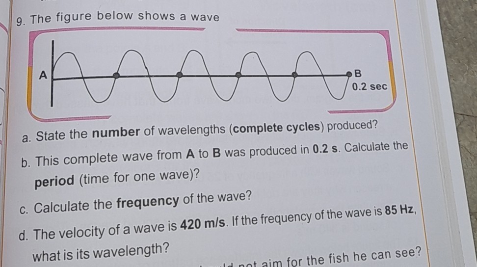 9 the figure below shows a wave a state the number of wavelengths ...