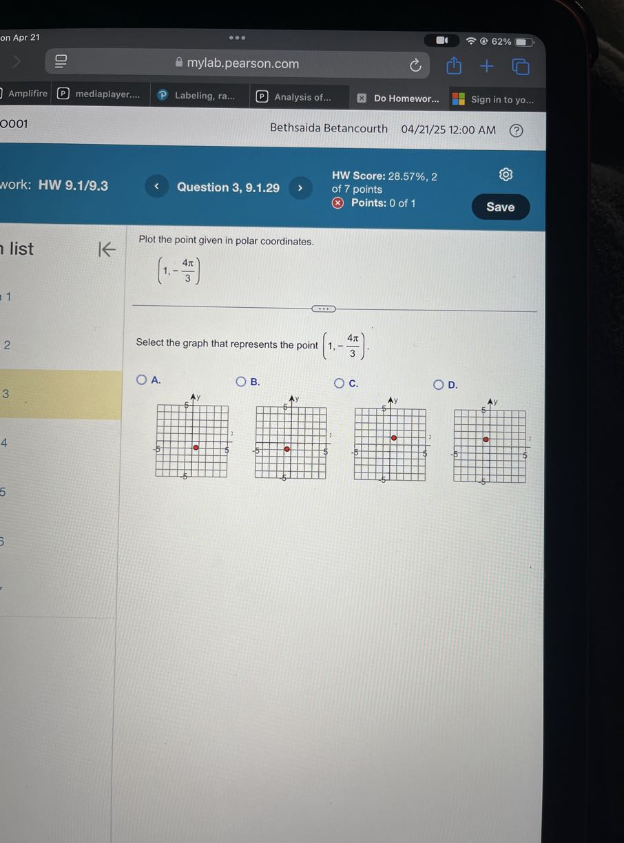 on Apr 21 62 % mylab.pearson.com Amplifire mediaplayer.... Labeling, ra ...