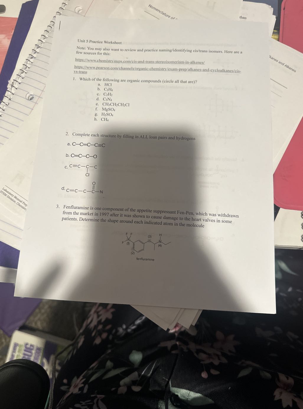 Unit 5 Practice Worksheet Note: You may also want to review and ...