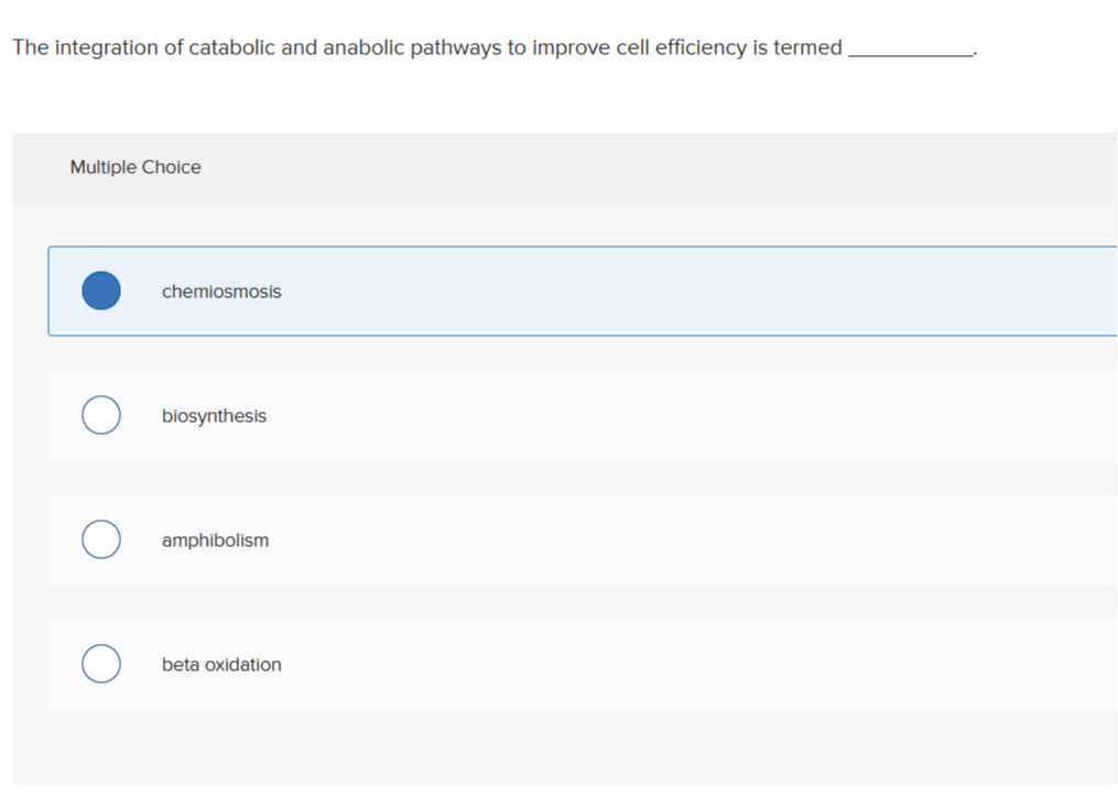 [GET ANSWER] The integration of catabolic and anabolic pathways to ...