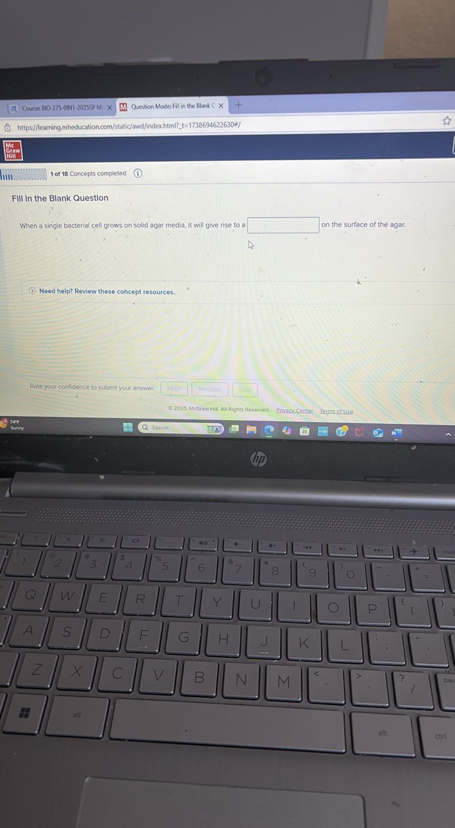 Course 810-275-01N1-2025SP Mi x Question Mode: Fill in the Blank C × https//learning.mheducation ...