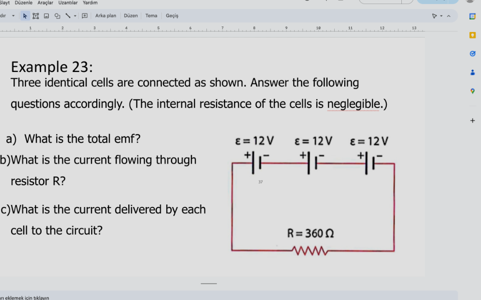 SOLVED: Example 23: Three identical cells are connected as shown ...