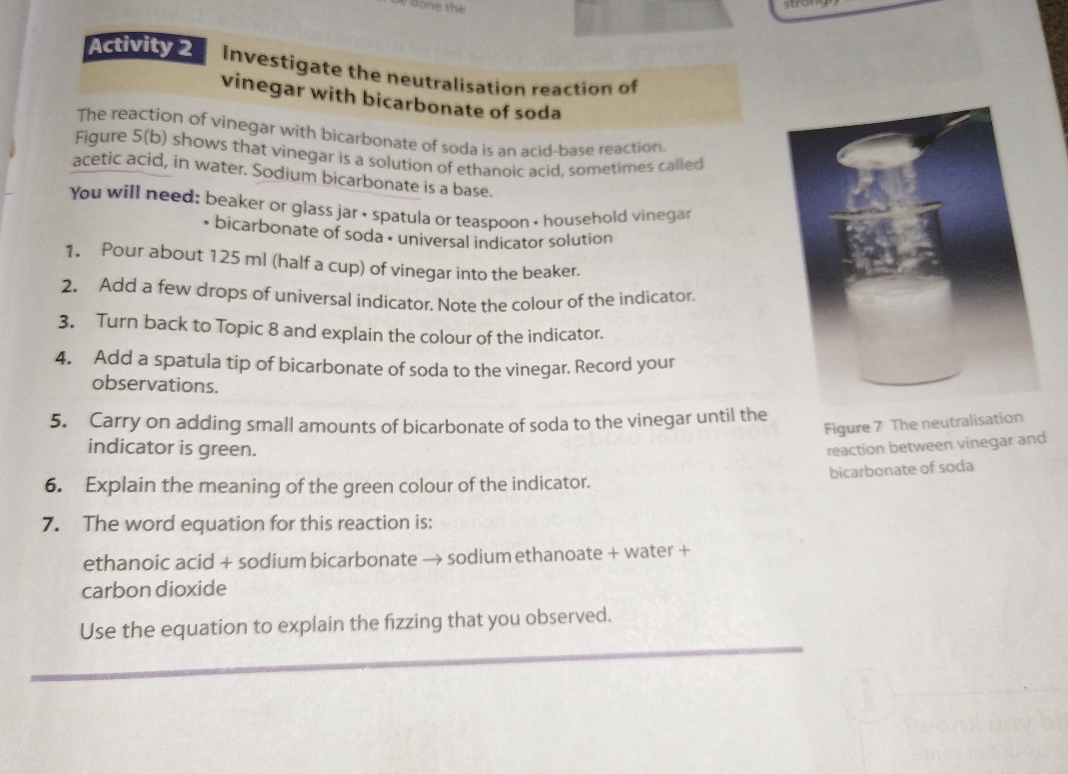 For done the Activity 2 Investigate the neutralisation...