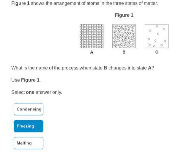Figure 1 shows the arrangement of atoms in the three states of matter ...