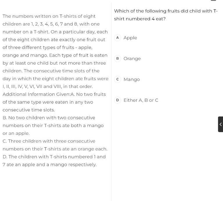 the numbers written on t shirts of eight children are 1234567 and 8 ...
