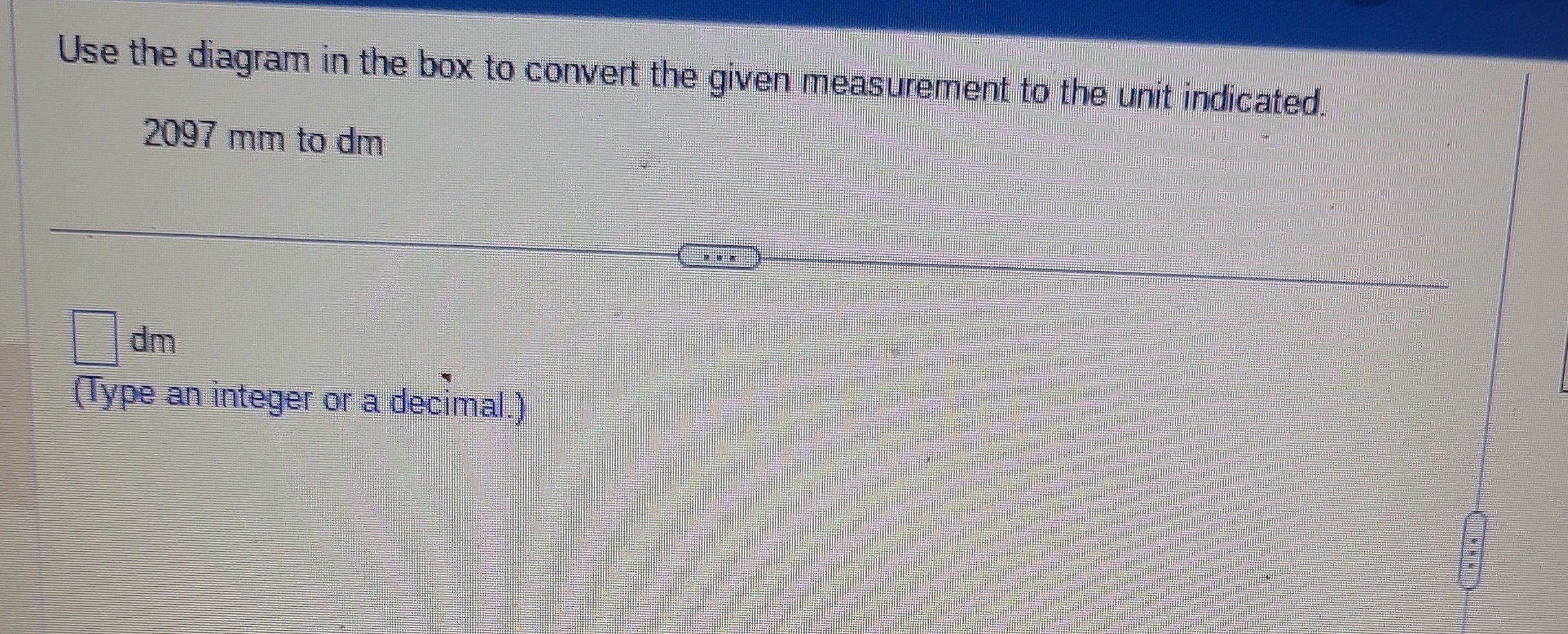 Use the diagram in the box to convert the given measurement to the unit ...