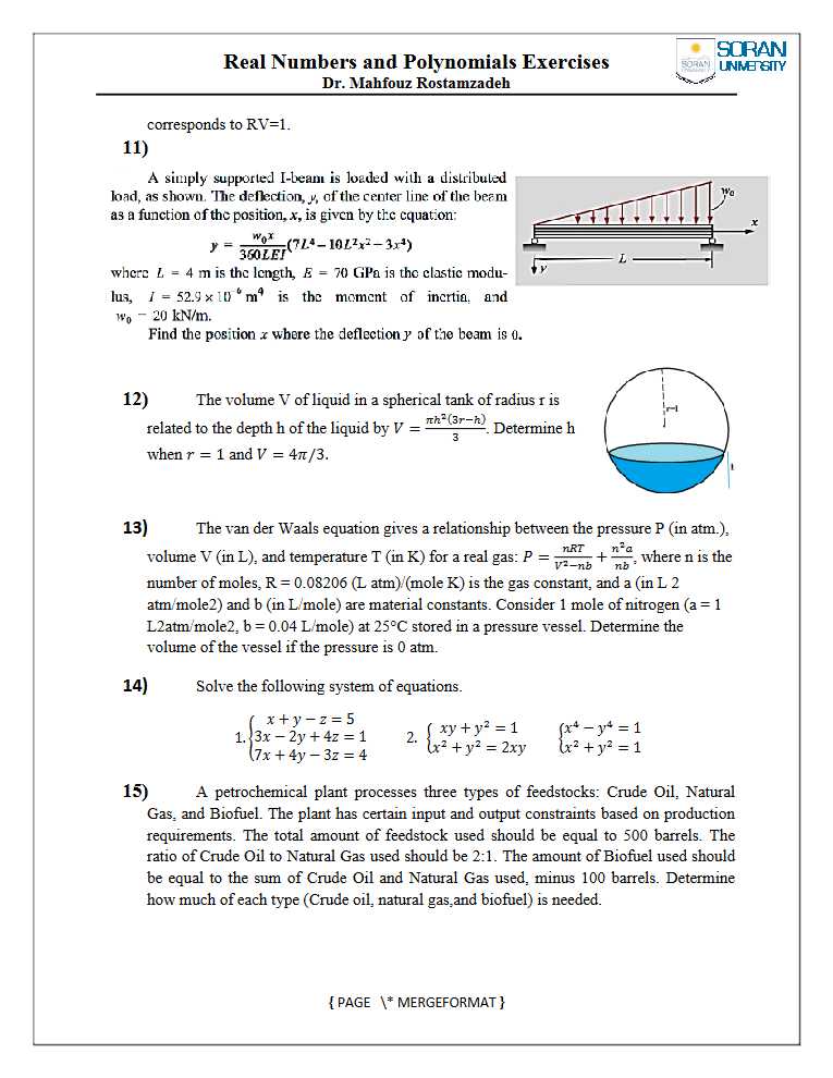 Real Numbers and Polynomials Exercises SORAN Dr. Mahfouz Rostamzadeh ...