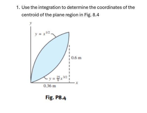 1. Use the integration to determine the coordinates of the centroid of ...