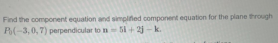 Find the component equation and simplified component equation for the ...