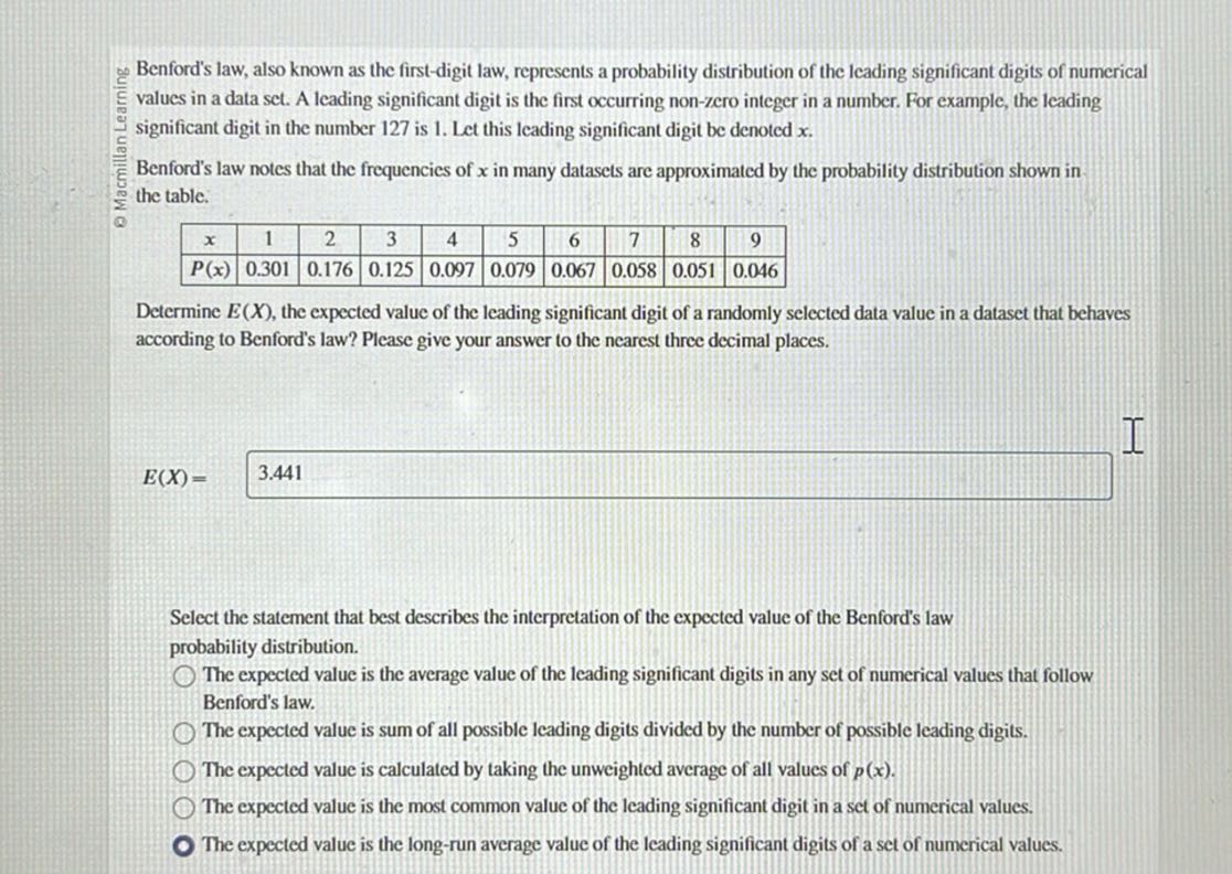 Benford's law, also known as the first-digit law, represents a ...
