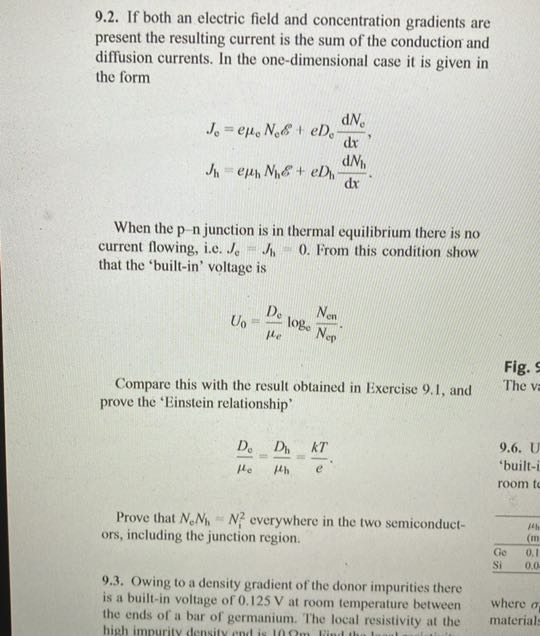 92 if both an electric field and concentration gradients are present ...
