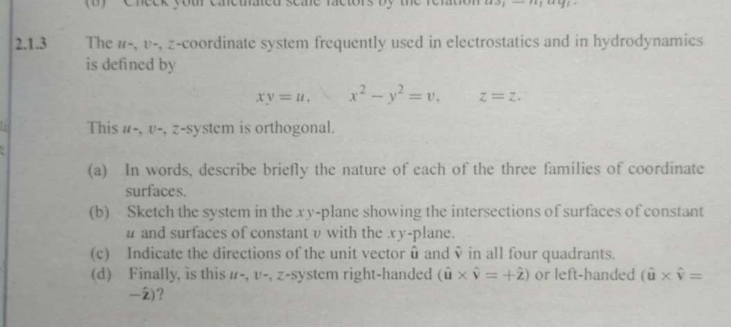 213 the u v z coordinate system frequently used in electrostatics and ...