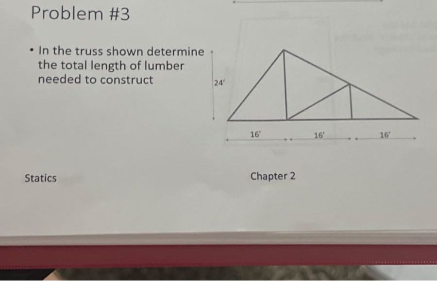 problem 3 in the truss shown determine the total length of lumber ...