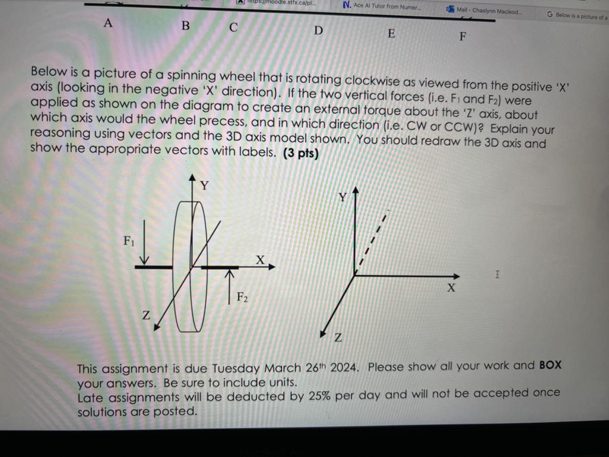 axis (looking in the negative ' X ' direction). If the two vertical ...