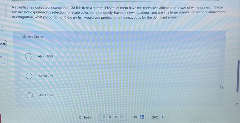A scientist has collected a sample of 100 fish from a stream. Eleven of ...