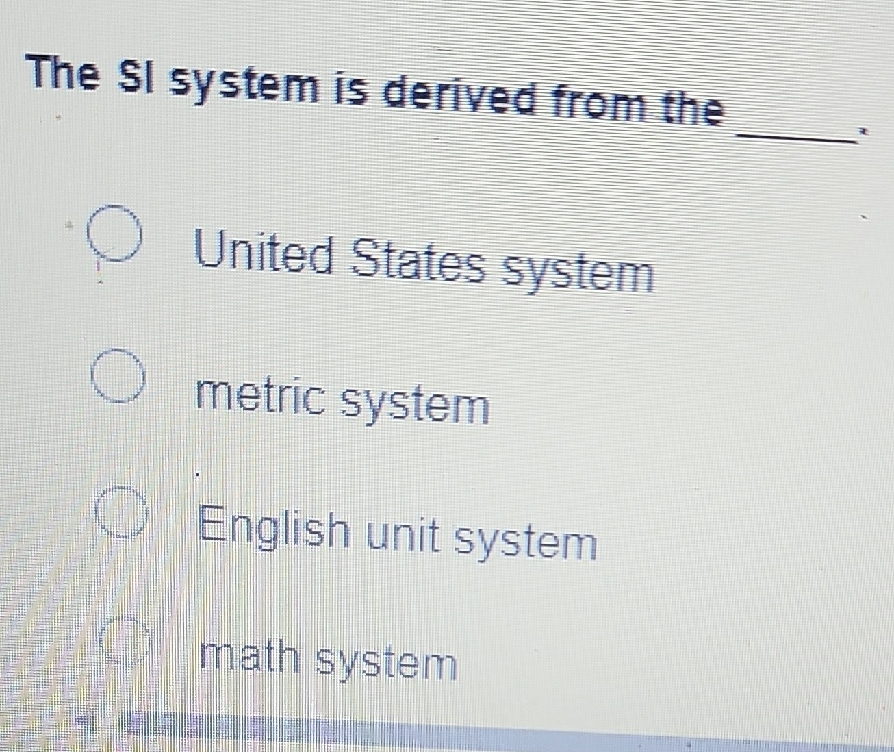 the sl system is derived from the qquad united states system metric ...