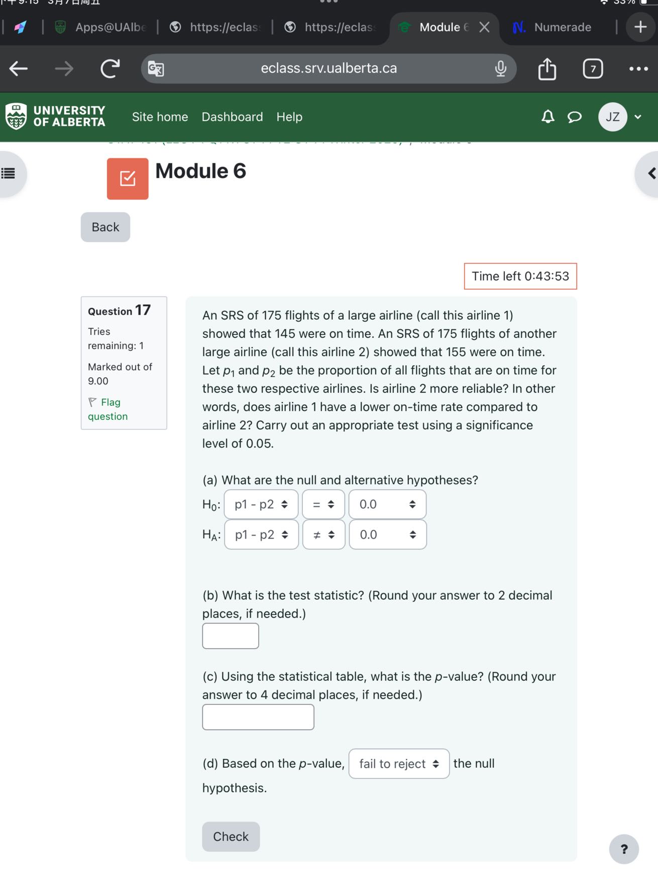[GET ANSWER] Apps@UAlbe https://eclas https://eclas Module Numerade ...