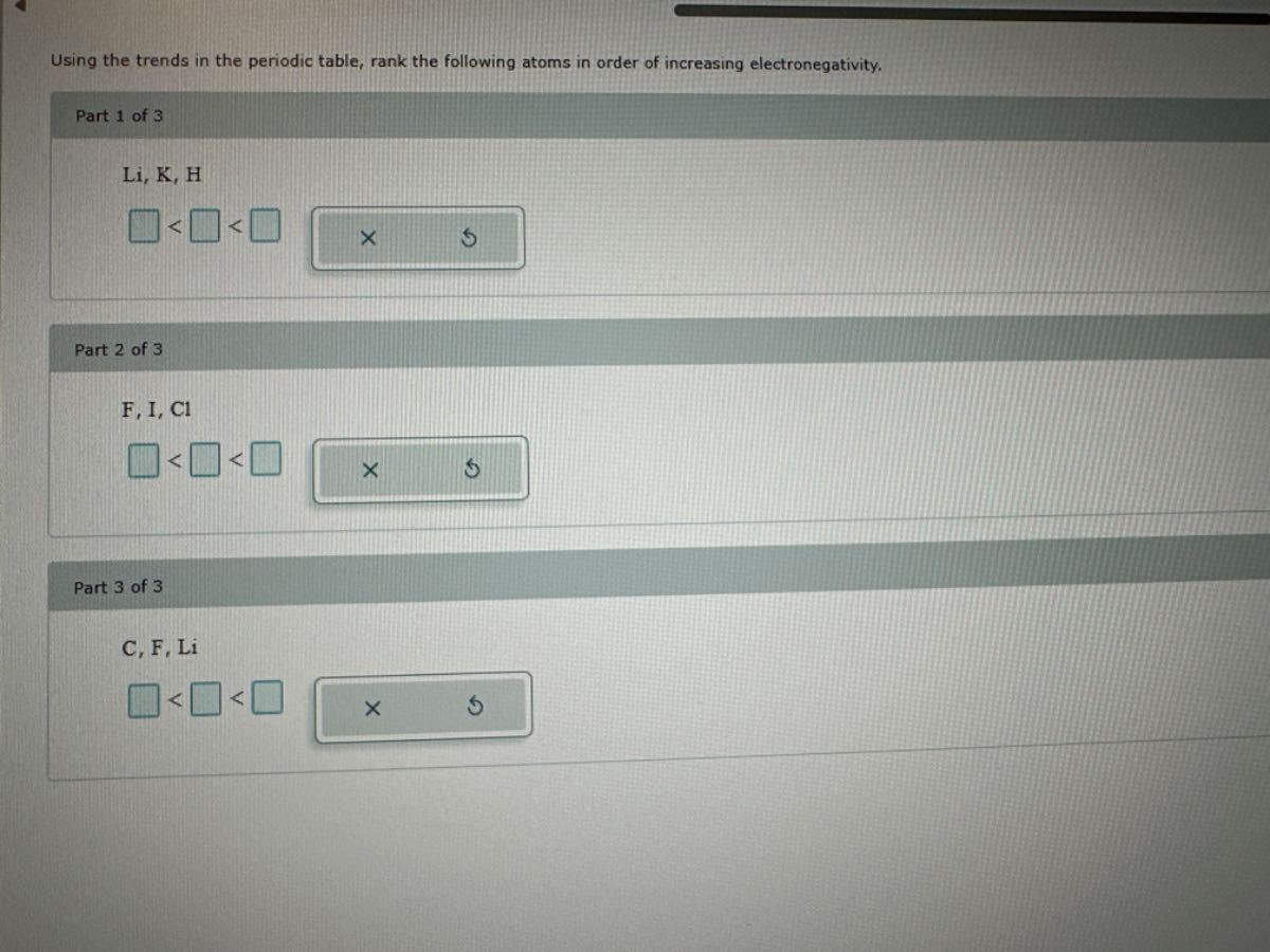 Using The Trends In The Periodic Table Rank The Following Atoms In