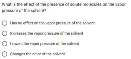 What is the effect of the presence of solute molecules on the vapor ...