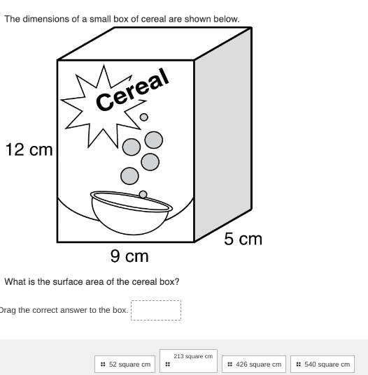 the dimensions of a small box of cereal are shown below what is the ...