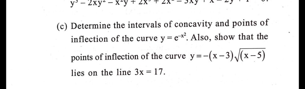 (c) Determine the intervals of concavity and points of inflection of ...