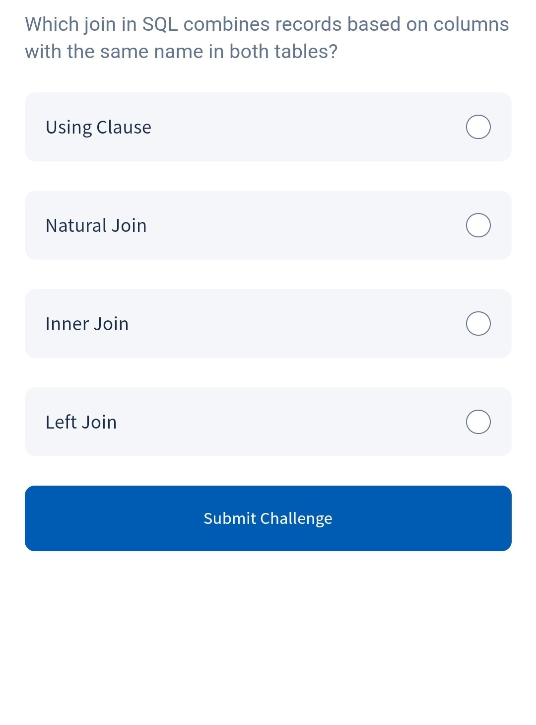 Which join in SQL combines records based on columns with the same name ...