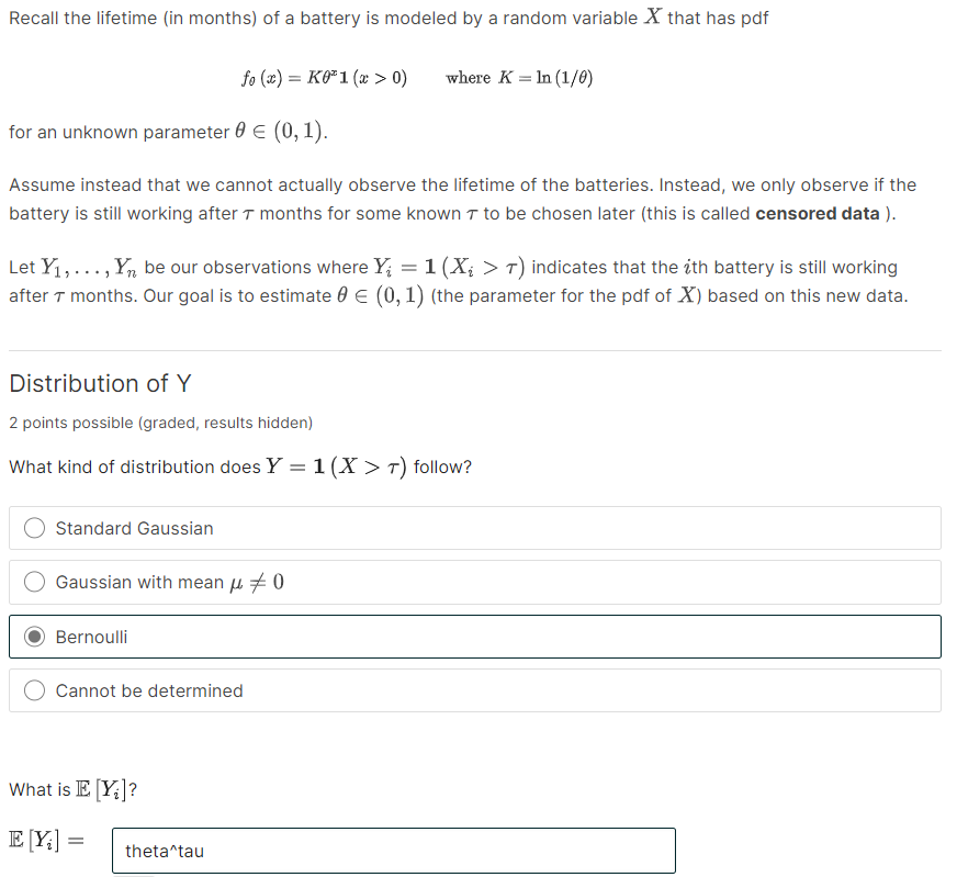 recall the lifetime in months of a battery is modeled by a random variable x that has pdf ...