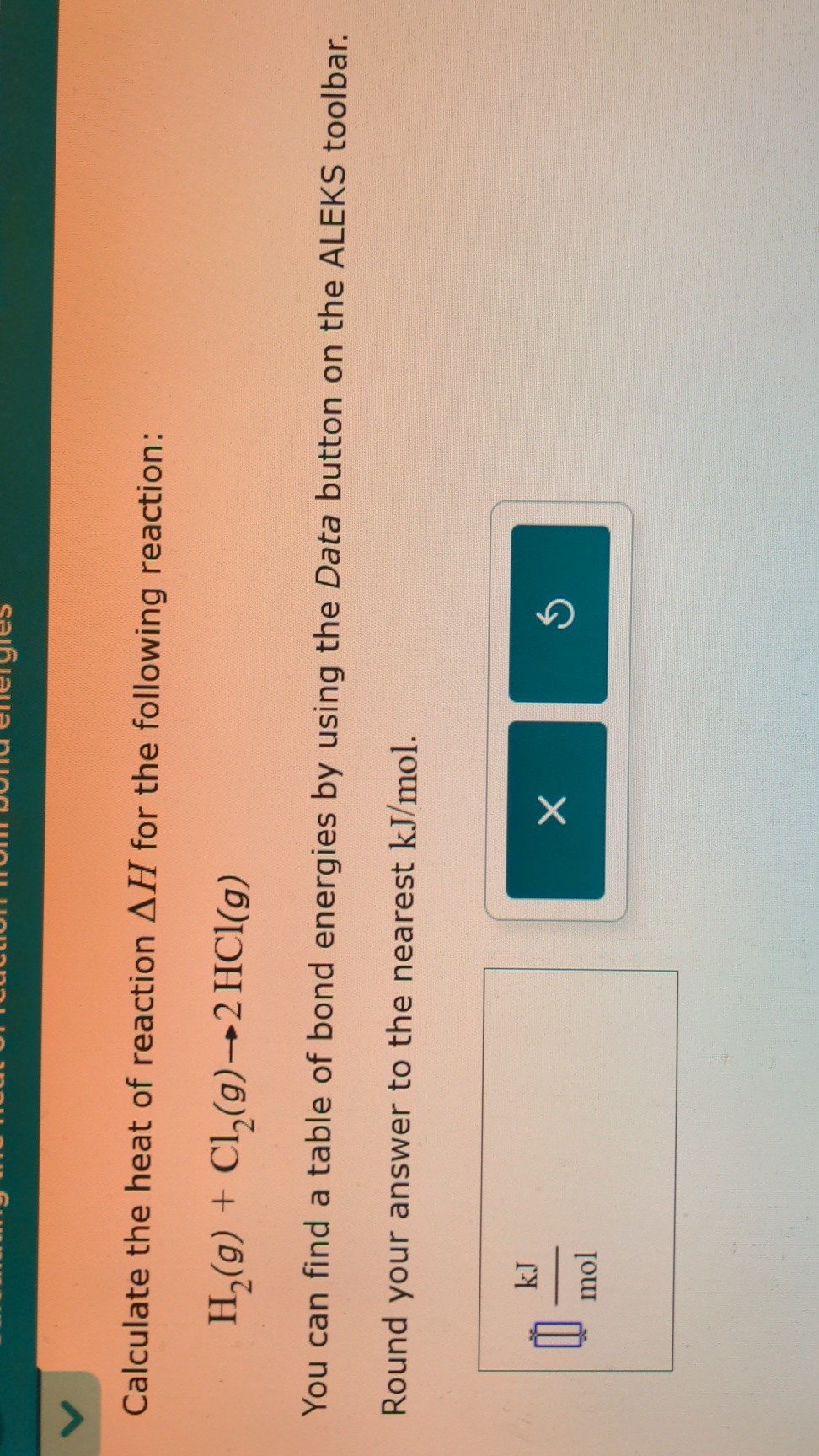 calculate the heat of reaction delta h for the following reaction ...