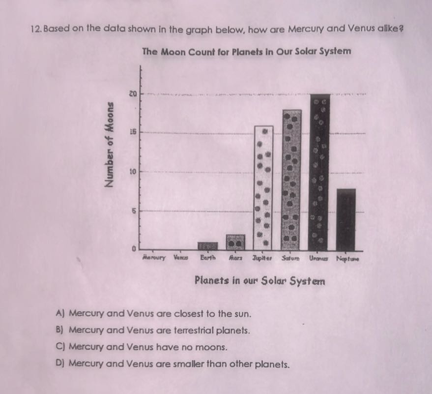 12. Based on the data shown in the graph below, how are Mercury and ...