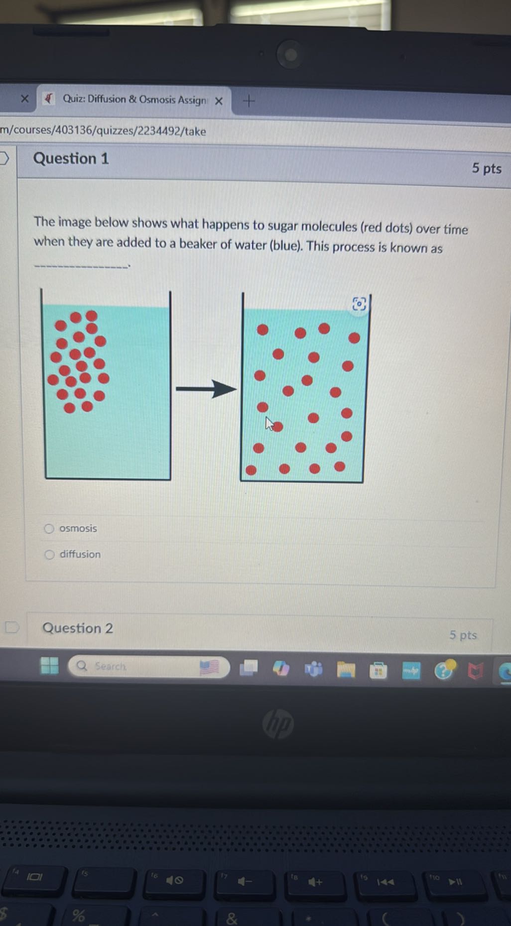 Quiz: Diffusion & Osmosis Assign m / courses/403136/quizzes/2234492 ...