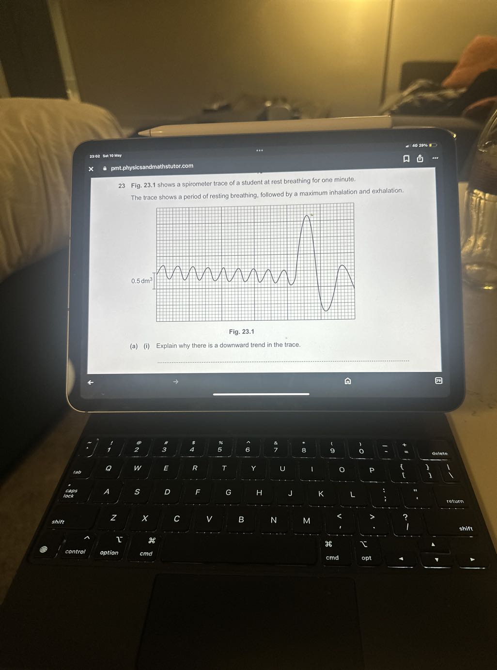 pmt.physicsandmathstutor.com 23 Fig. 23.1 shows a spirometer trace of a ...