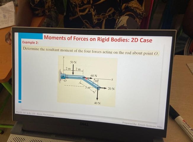 Moments of Forces on Rigid Bodies: 2D Case Example 2: Determine the ...