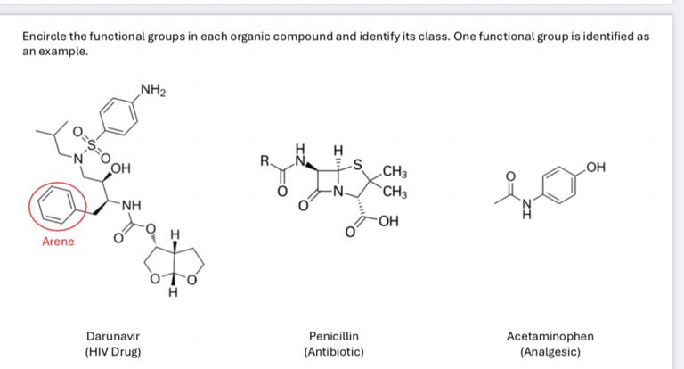 [GET ANSWER] Encircle the functional groups in each organic compound ...