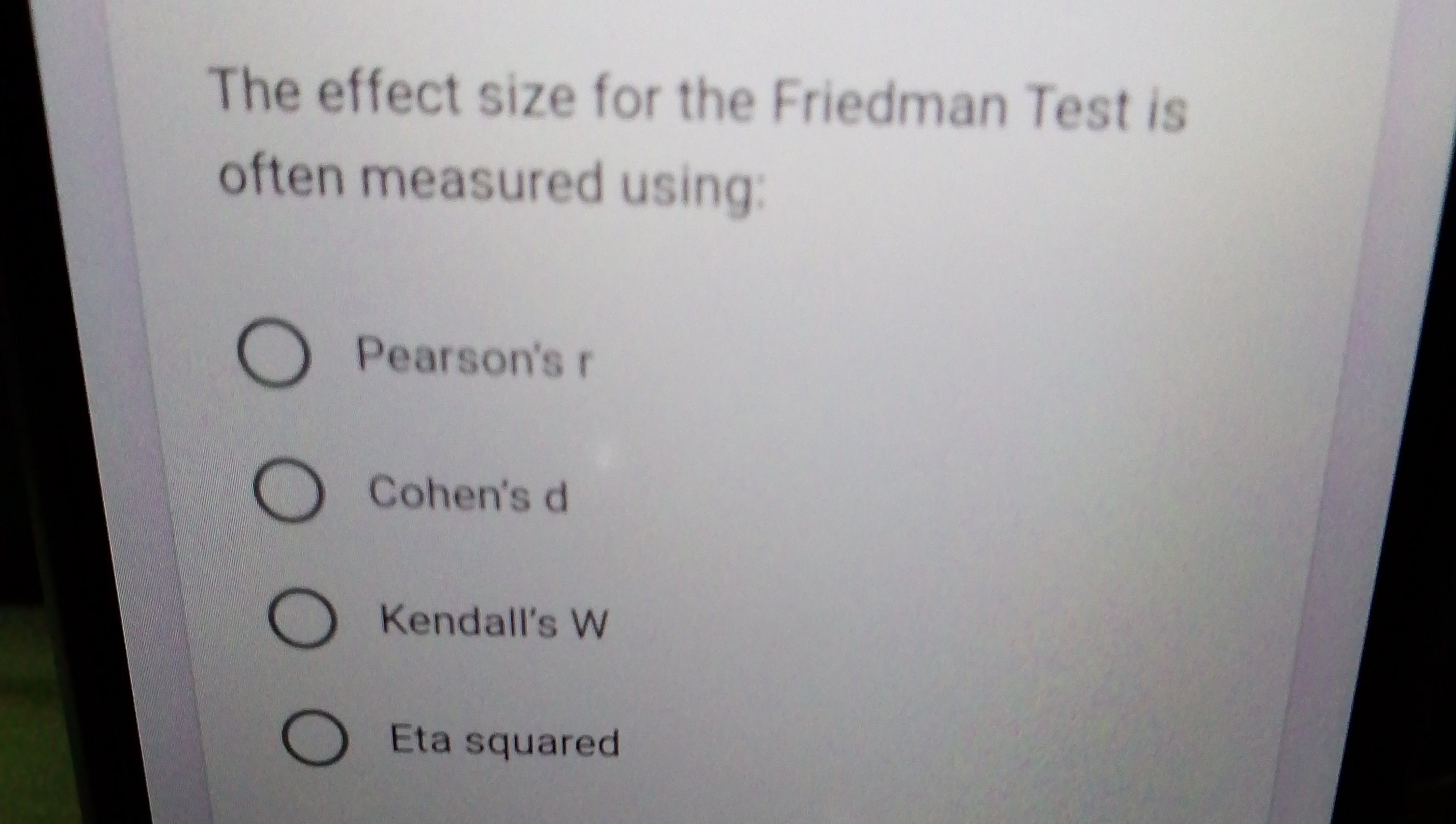 the effect size for the friedman test is often measured using pearsons ...